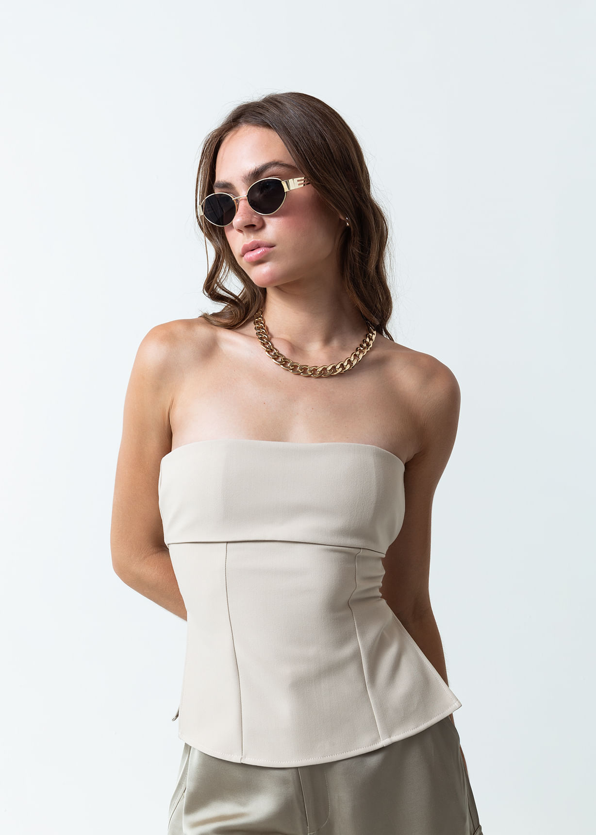Camisa strapless con cierre lateral | Compra Online